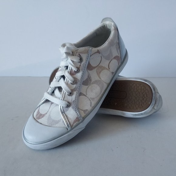 Coach | Shoes | Coach Barrett Signature Canvas Sneaker Low Top Laceup ...